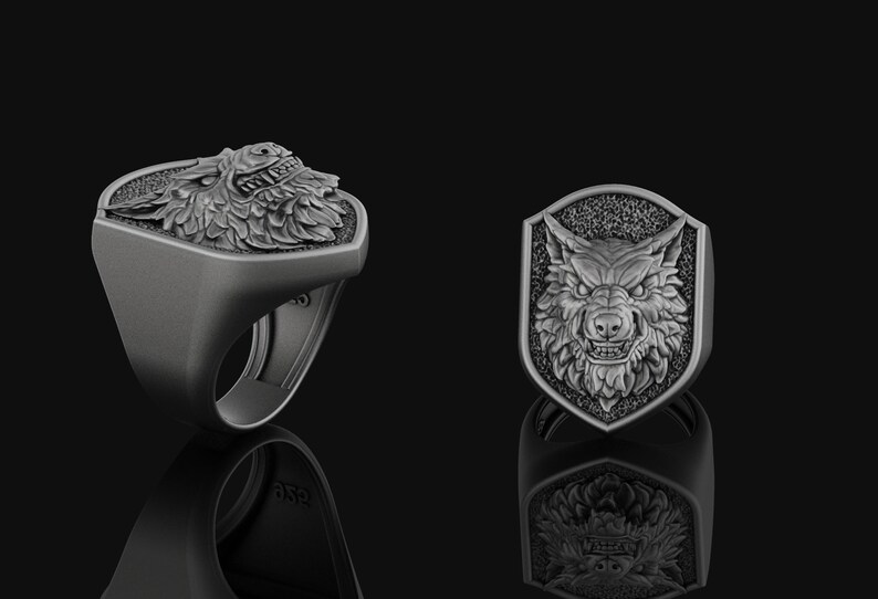 Angry Wolf Men's Silver Wolf Christmas Gifts for Him Ring - Etsy