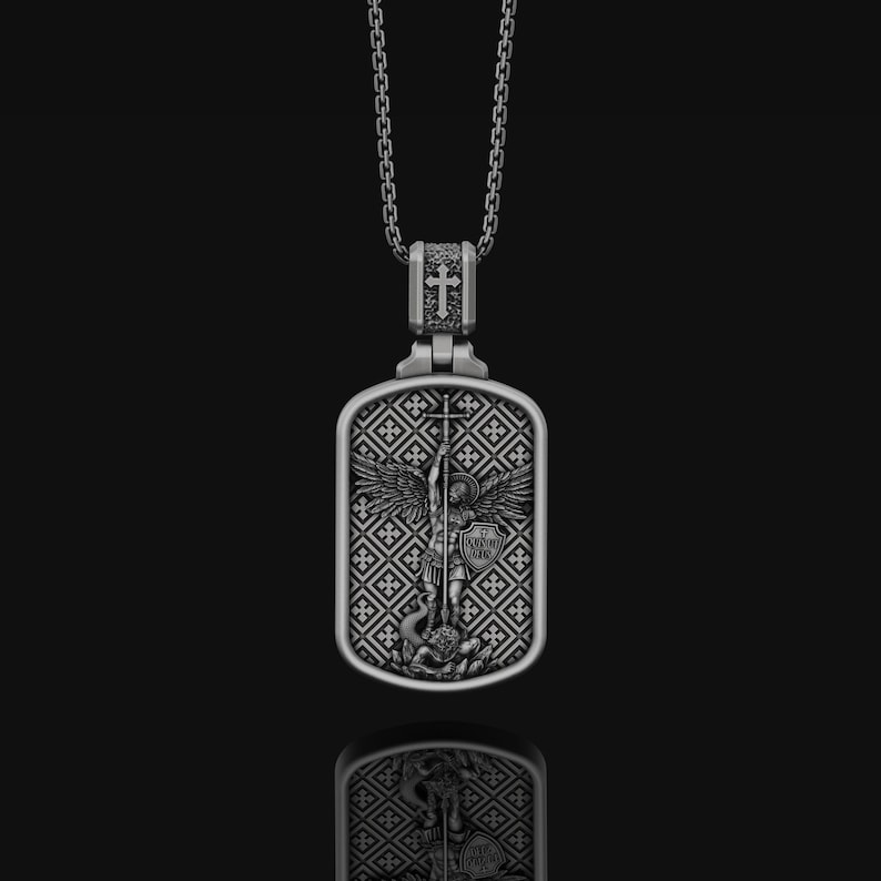 Archangel Saint Michael Silver Medallion Orthodox Shield - Etsy