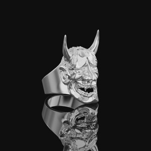 Silver Hannya Ring, Women's Japanese Ring Female Demon Valentine's Day ...