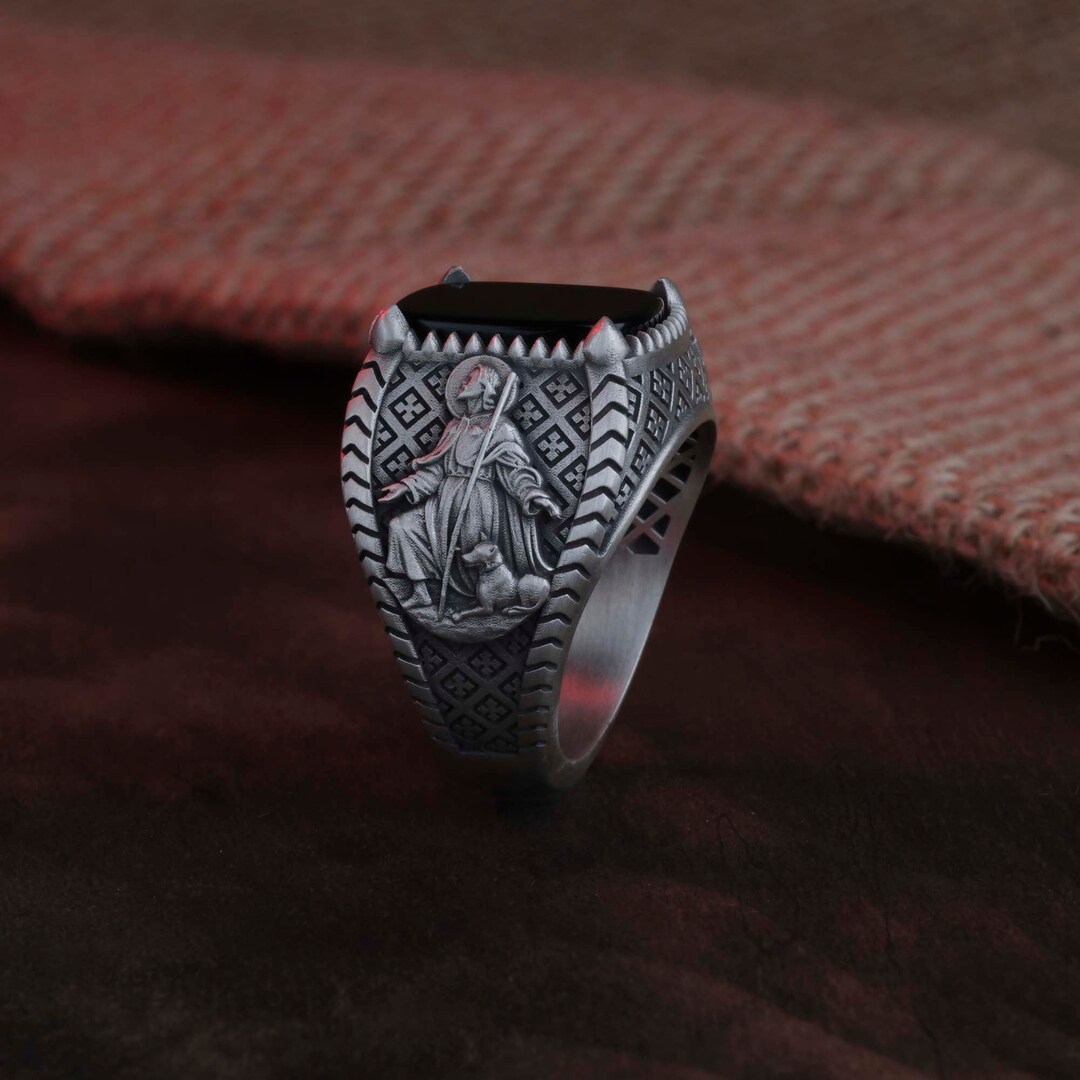 Shepherd Jesus, Divine Gem, Christian Ring, Religious Gift, Holy Emblem ...