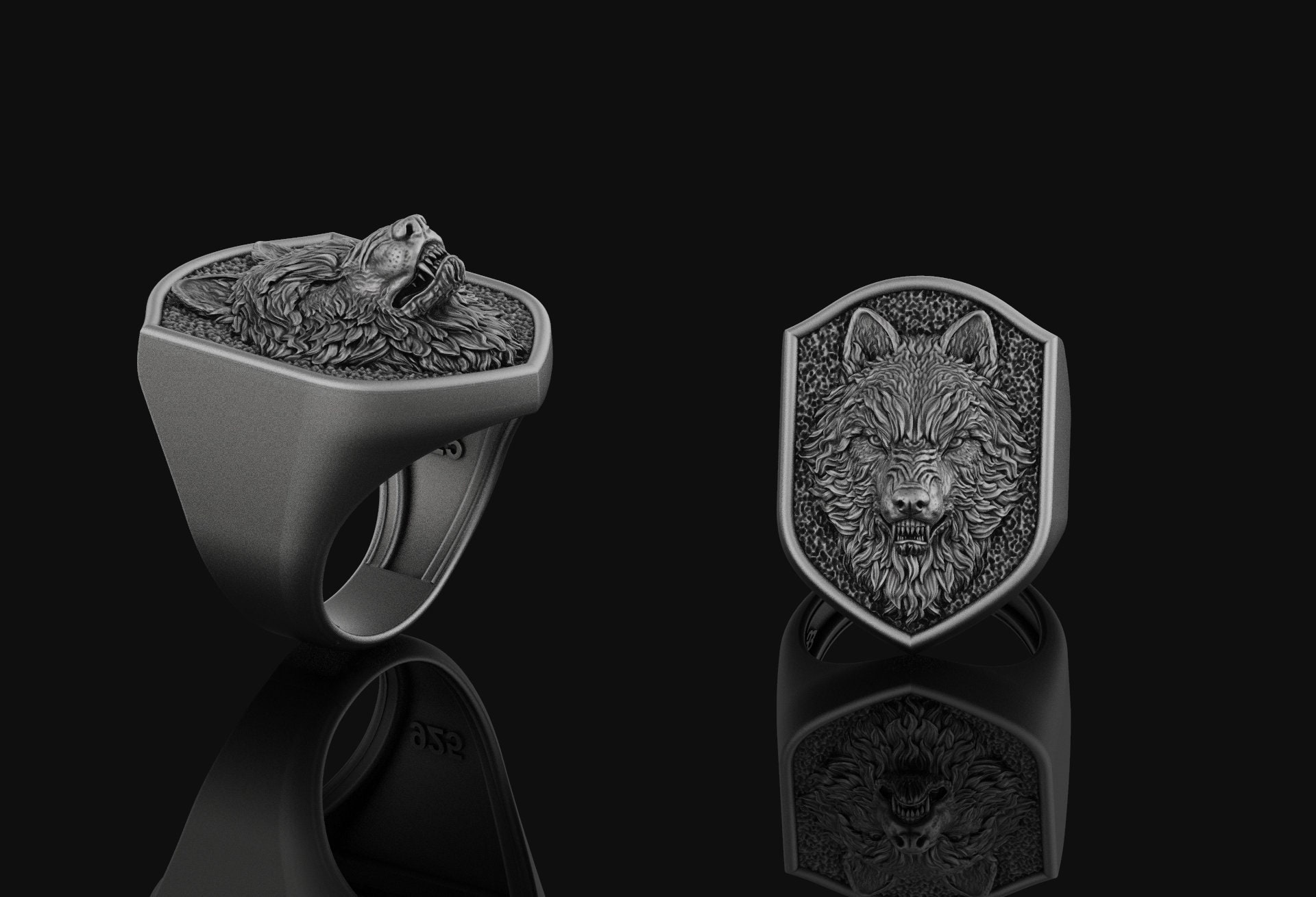 Men's Silver Wolf Ring Gift for Men Sterling Silver | Etsy