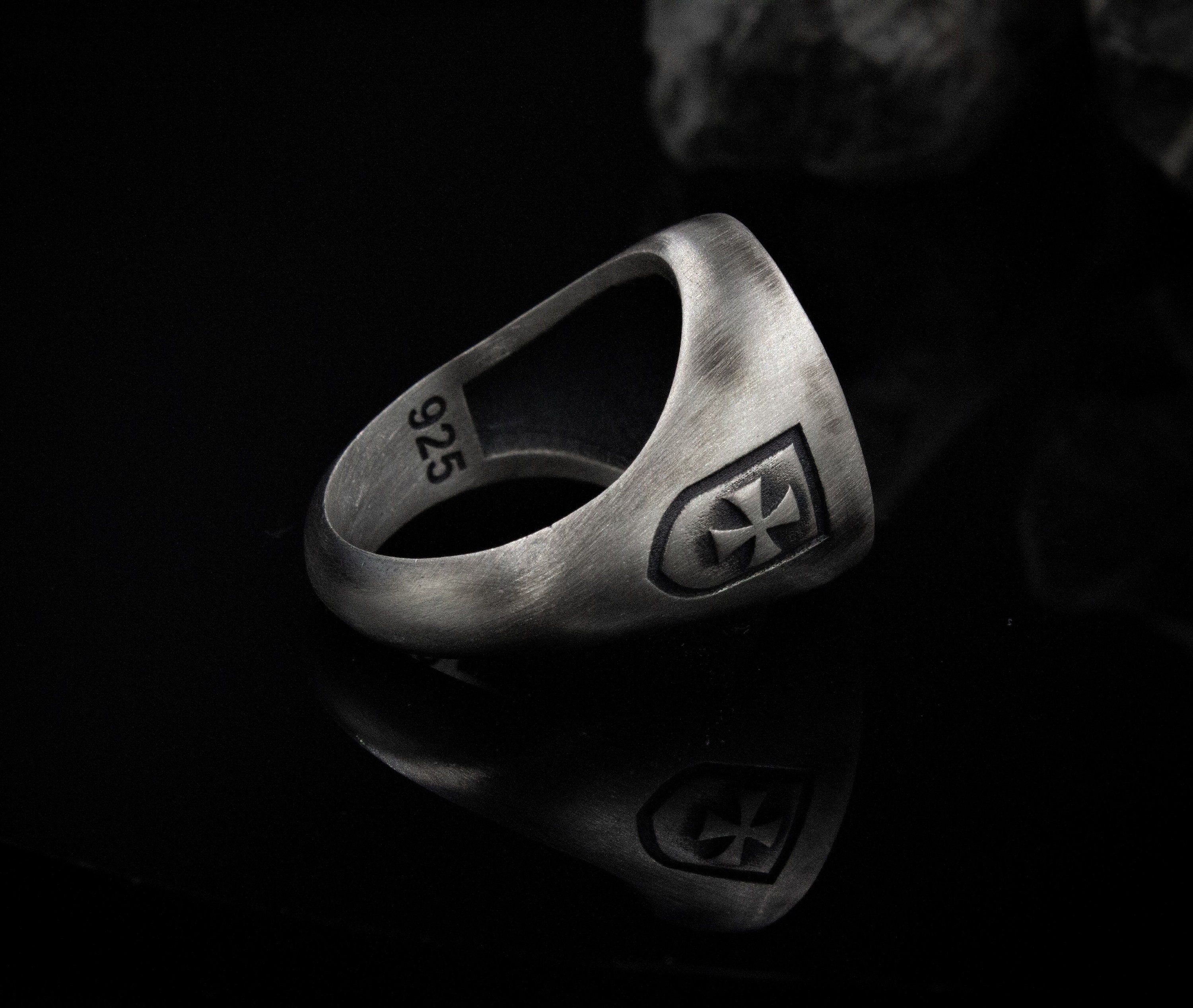 Silver Religious Jewelry Knights Templar Ring Mens Accessory - Etsy