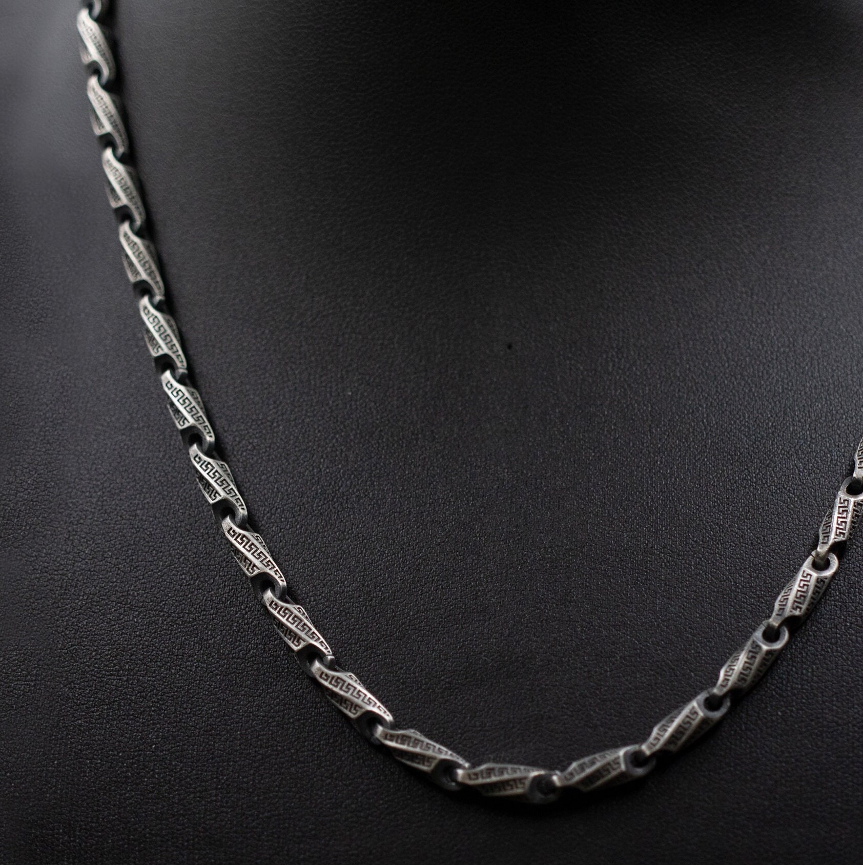 Silver Greek Decor Chain Necklace Greece Decor Jewelry - Etsy