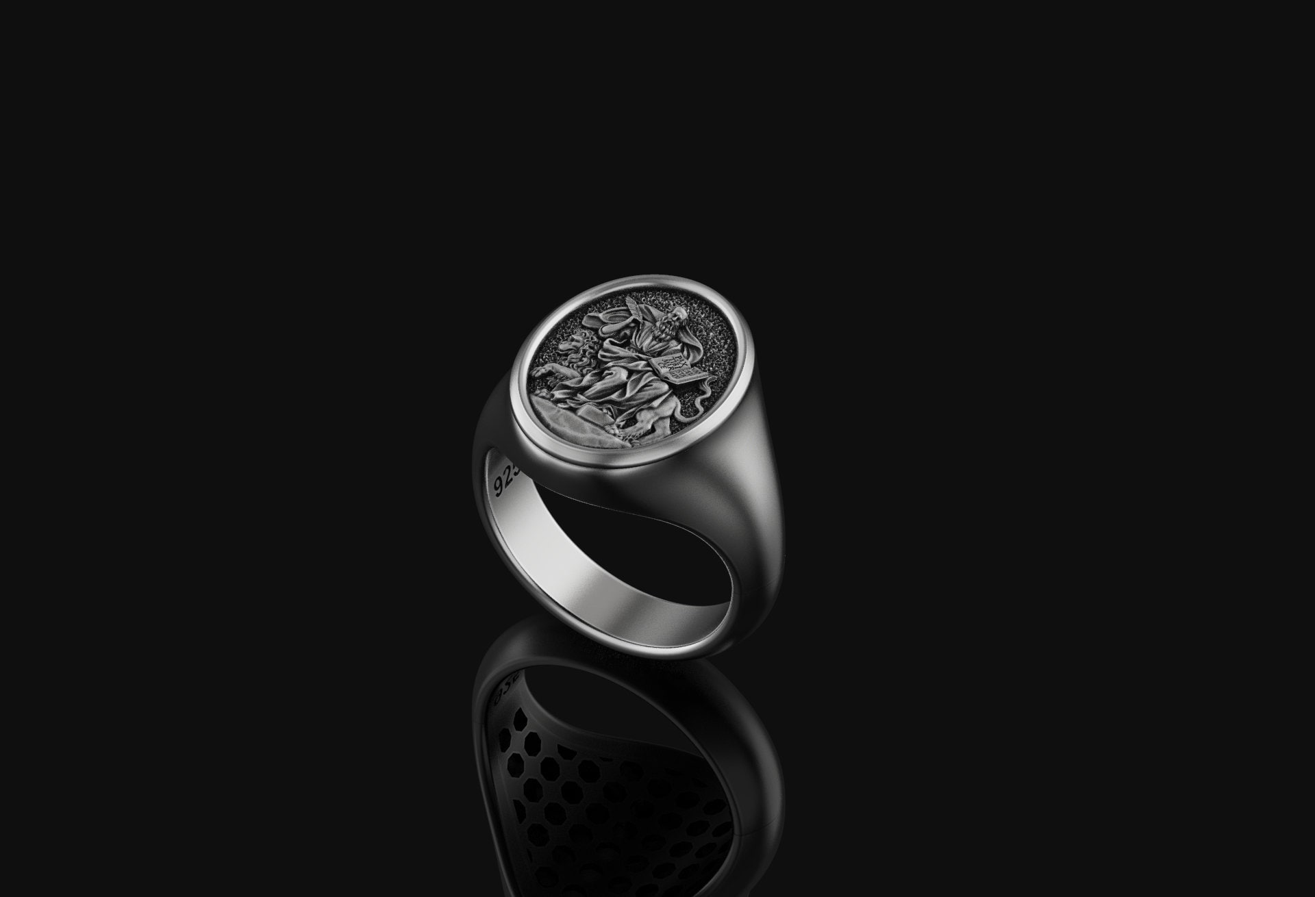 925 Silver St Mark Ring Religious Accessory Christian Jewelry Men's ...