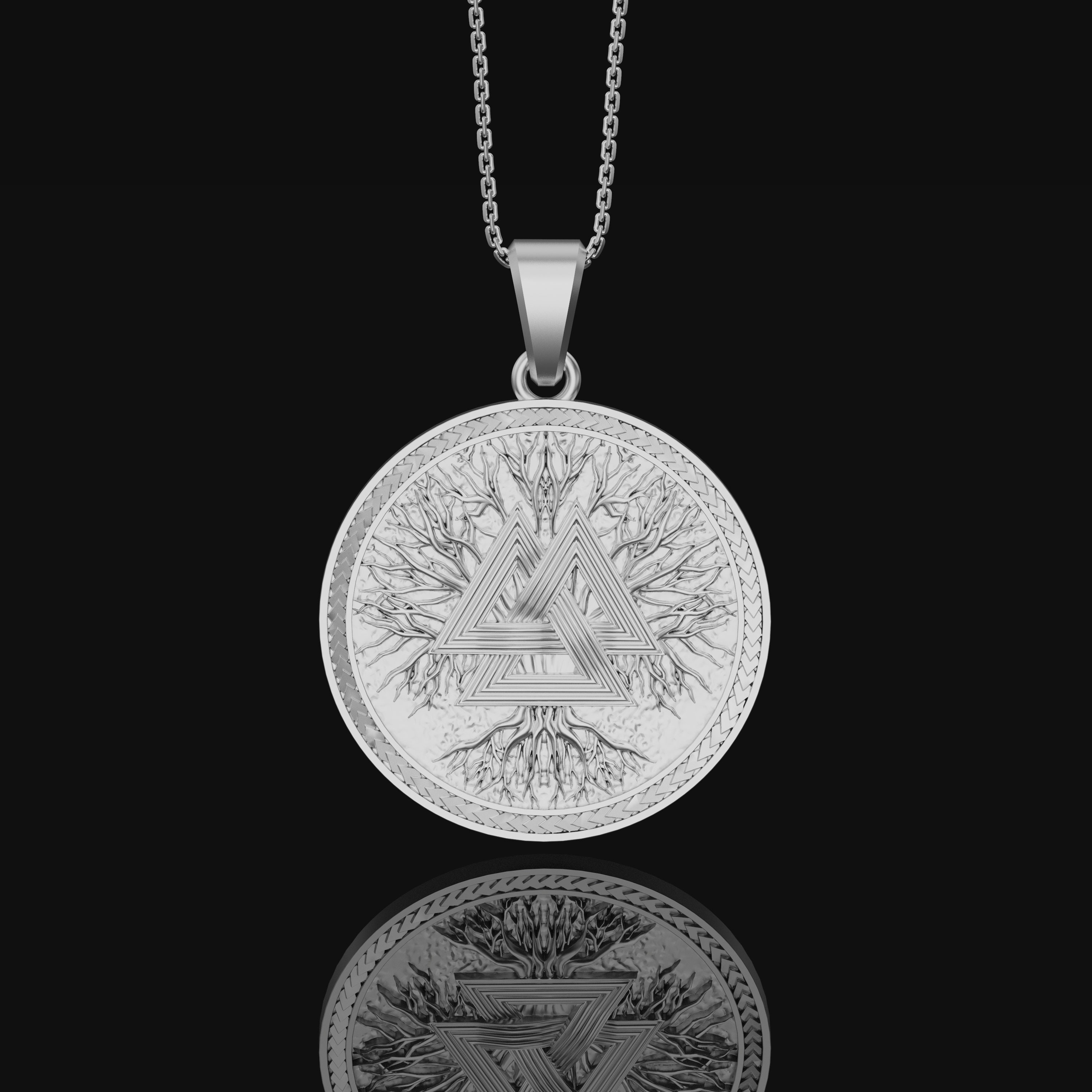 Valknut Pendant Sterling Silver Valknut Necklace Viking - Etsy