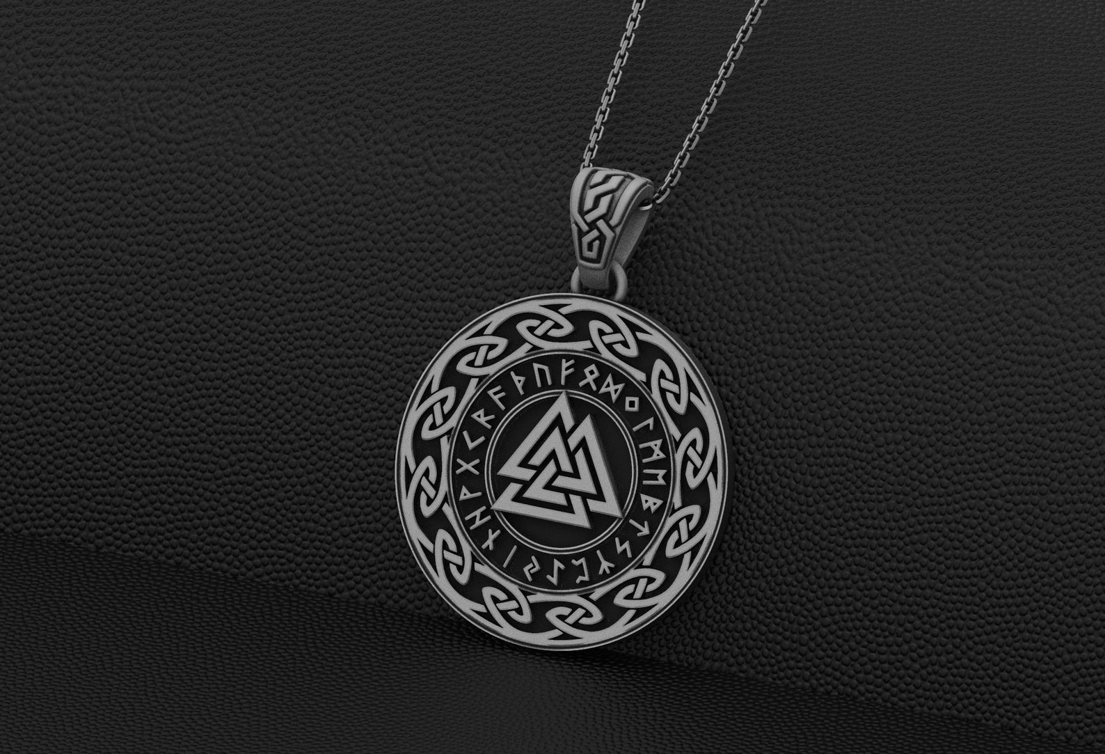 Silver Valknut Celtic Odin Trinity Pendant Necklace Pagan | Etsy