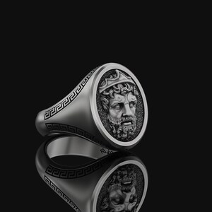2 Styles Silver Greek God Zeus Ring Myth Jewelry Ancient Roman ...