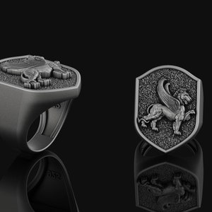 Silver Gryphon Ring Unisex Griffin Jewelry, Sterling Silver Gift for ...