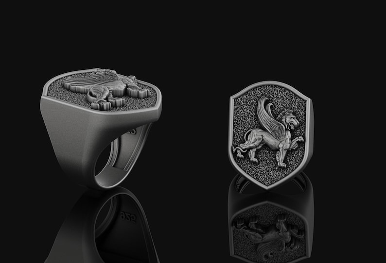 Silver Gryphon Ring Unisex Griffin Jewelry Sterling Silver | Etsy