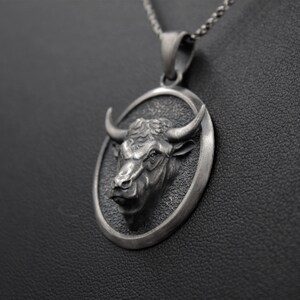 Personalized Bull Necklace Silver Buffalo Accessory Birthday Gift ...