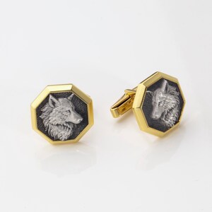 Men's Silver Wolf Mens Cufflinks, Wolf Head Men Cufflinks, Silver ...