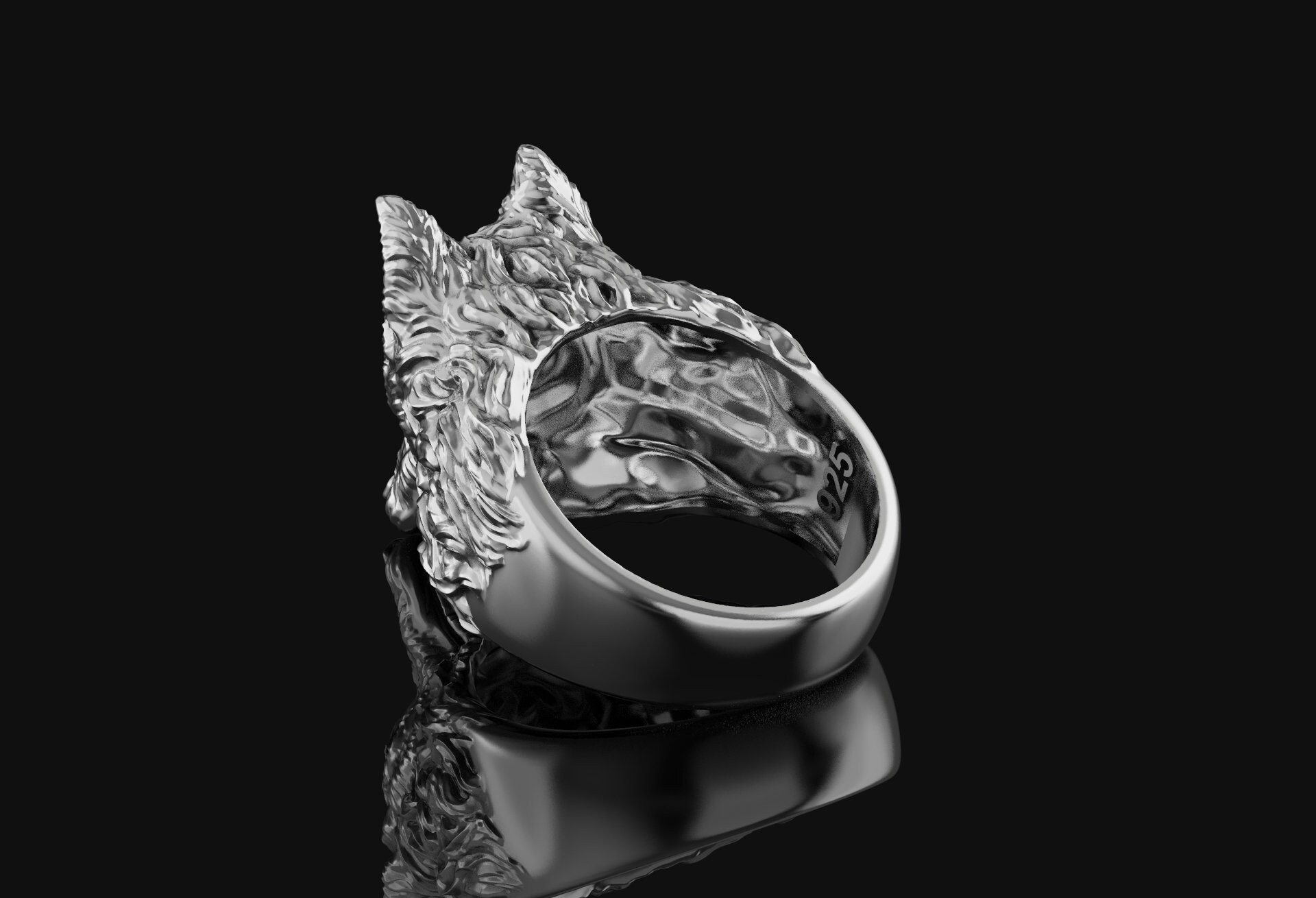 Men's & Women's Silver Alpha Wolf Ring Unisex Animal Jewelry Birthday ...