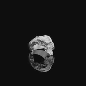 Shattered Skull Ring, Broken Skull Ring, Sterling Skull Ring ...
