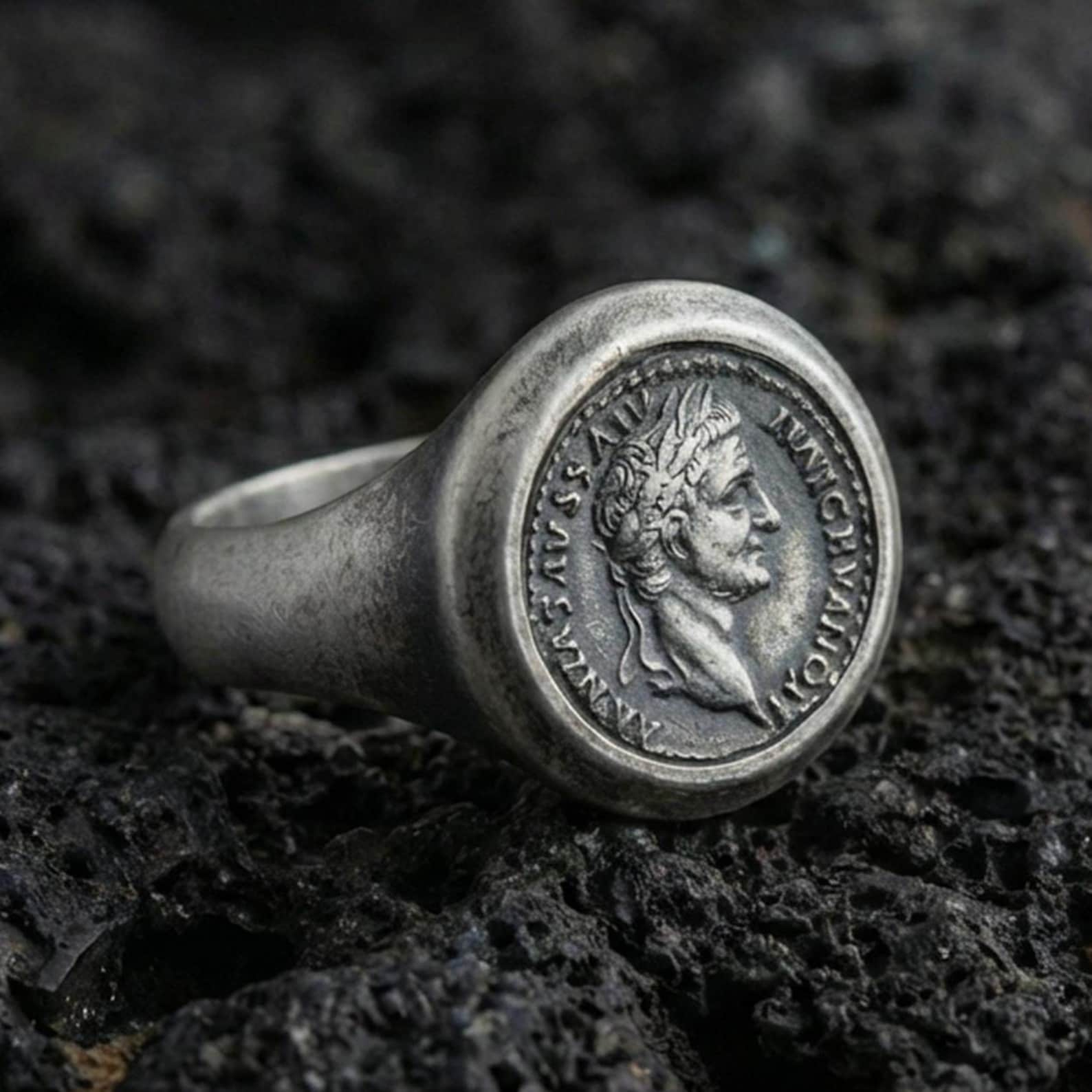 Augustus Octavian Ancient Coin Ring, Sterling Silver History Jewelry - Etsy