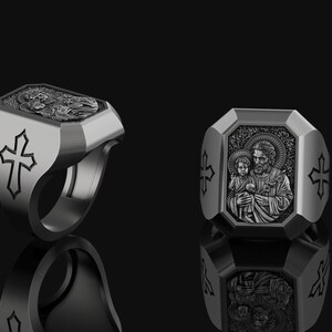 St Joseph Ring Religious Accessory Christian Jewelry Catholic Sterling ...