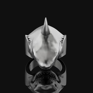 925 Silver Shark Fin Ring for Men Nautical Ring Animal Womens Gift New ...