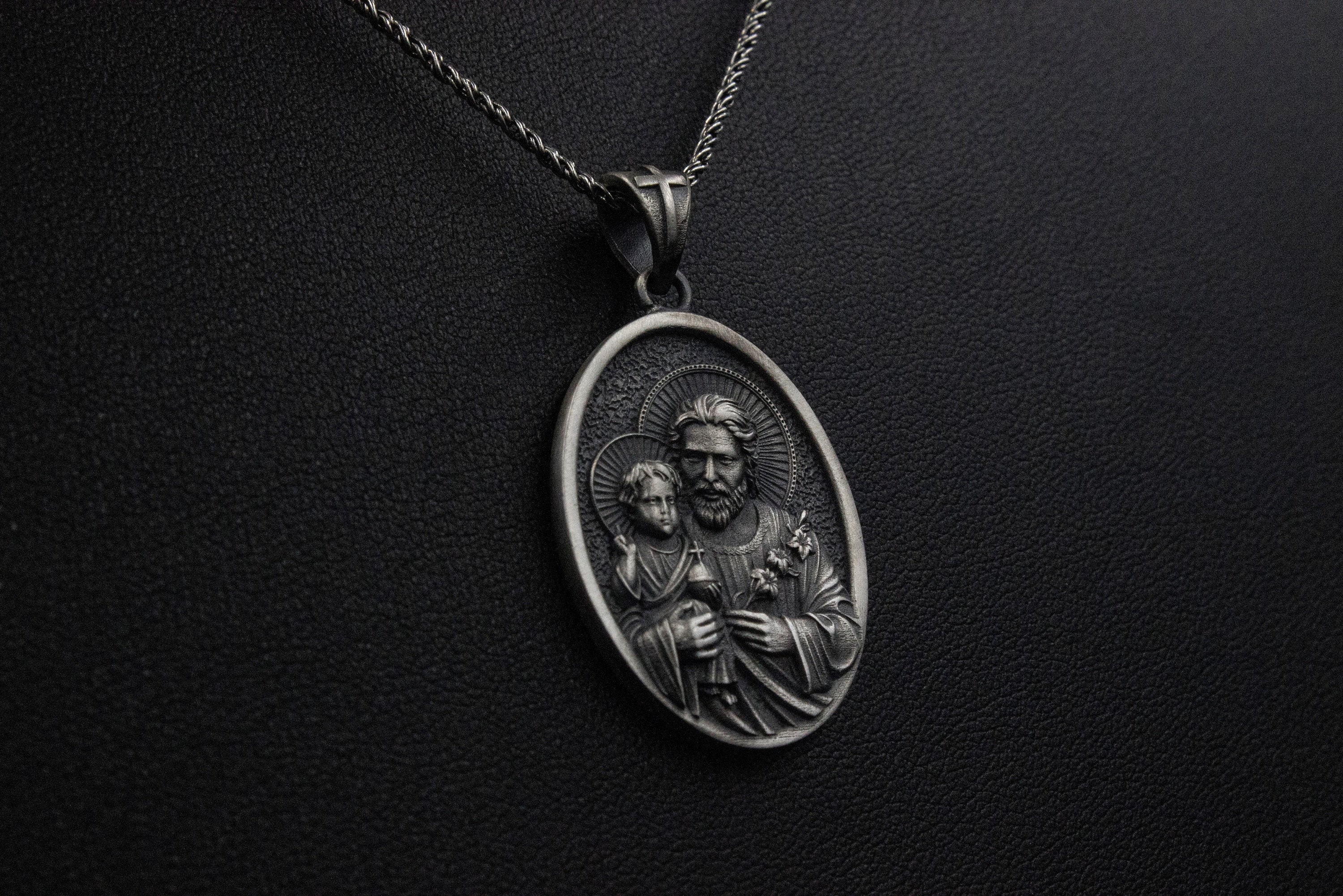 St Joseph Necklace Catholic Pendant Christian Accessory | Etsy