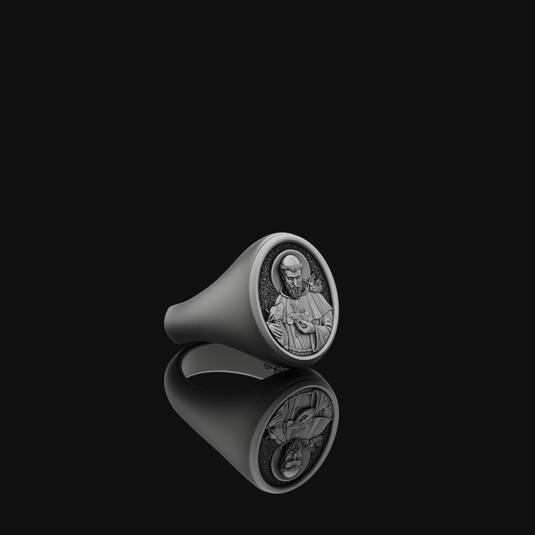 St Francis Ring Religious Accessory Christian Jewelry Gift for Him, Men ...