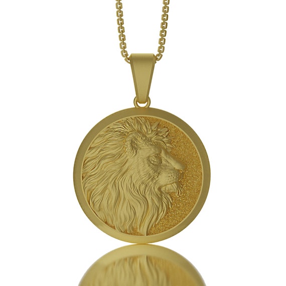 Gold lion pendant necklace store