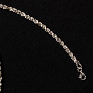925 Sterling Silver 3mm Rope Chain Solid Heavy Silver Chain Necklace ...