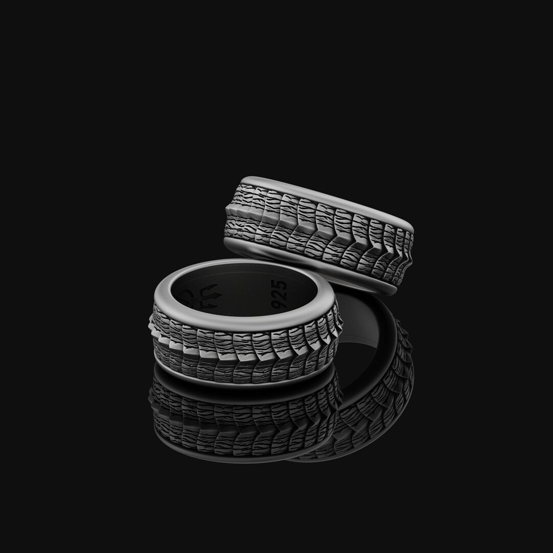Silver Rotating Lizard Scale Pattern Band Ring Exotic - Etsy