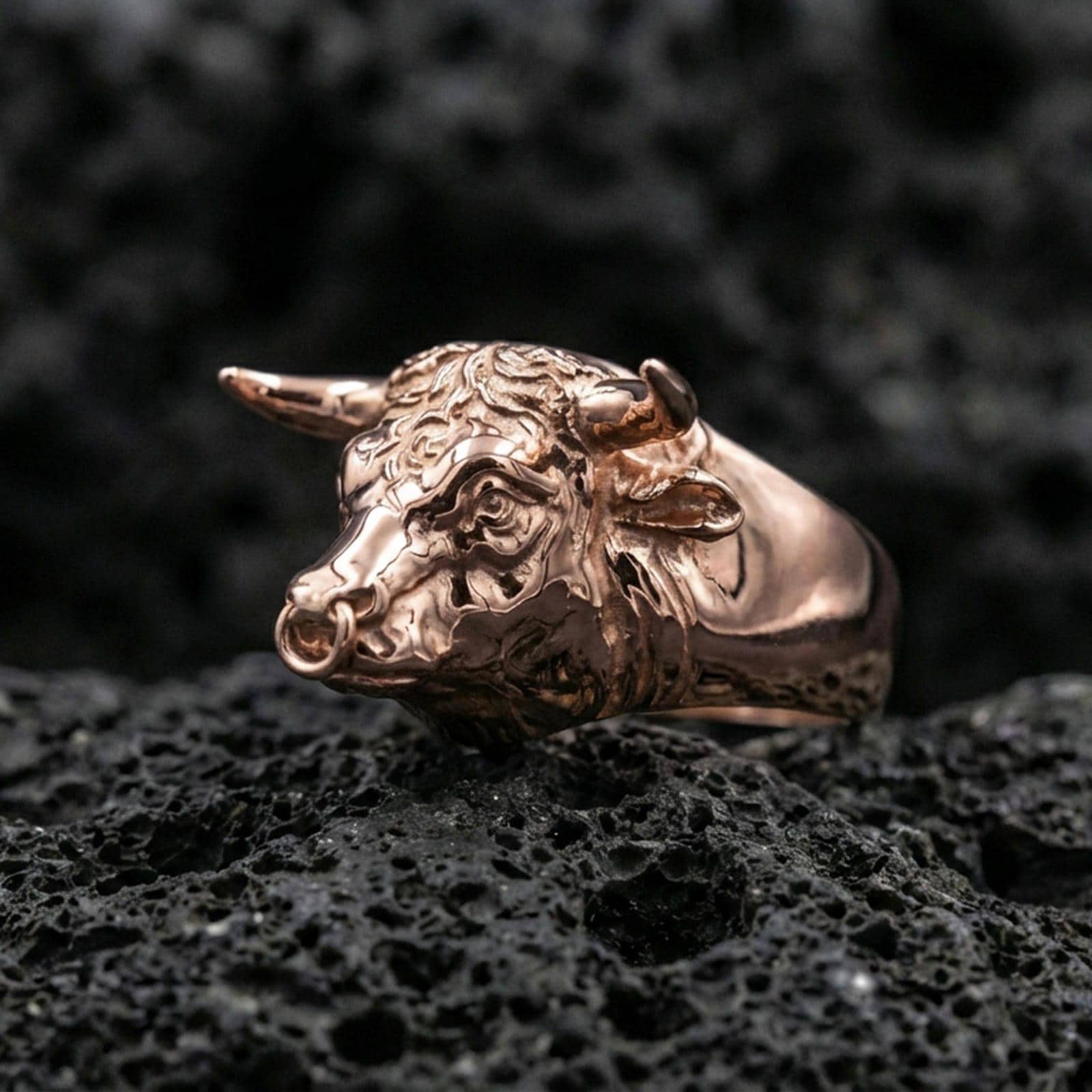 Sterling Silver Bull Ring, Unisex Animal Jewelry - Etsy