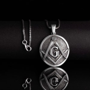 Silver Masonic Emblem, Freemasonry Pendant, Mason Medallion, Master ...