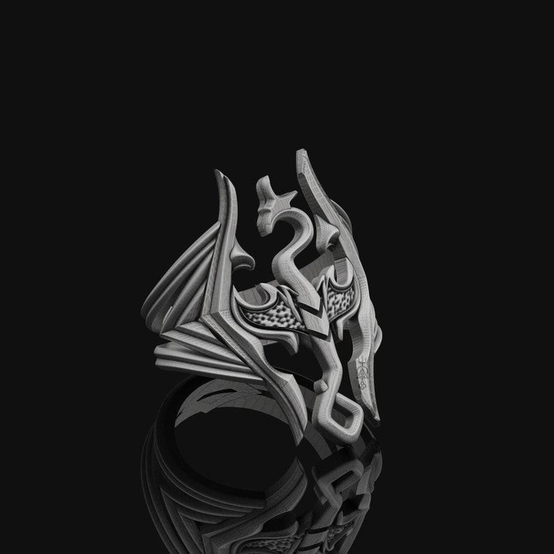 Sterling Silver Elder Scrolls Skyrim Ring Dragonborn Ring - Etsy