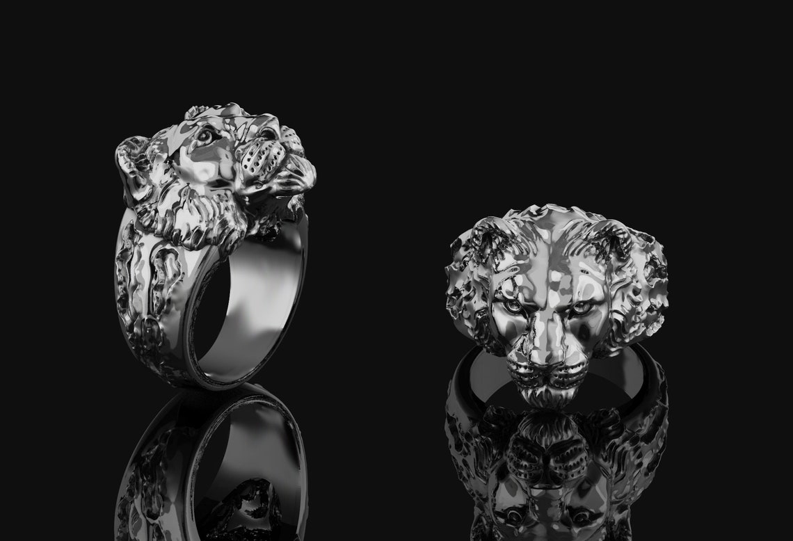 Silver Lioness Queen Ring Women's Animal Jewelry - Etsy