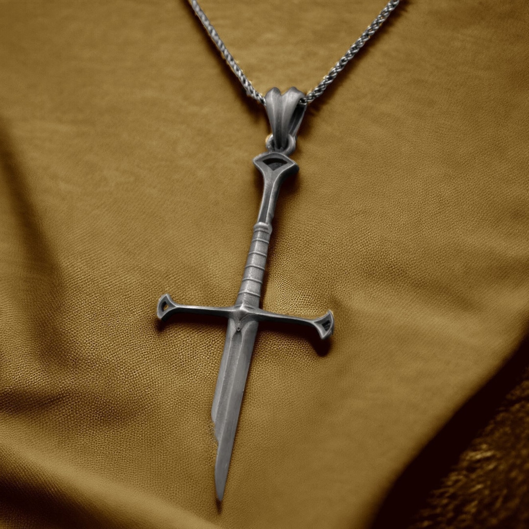 Silver Fantasy Elven Sword, Broken Blade Necklace Birthday Gift for Him ...