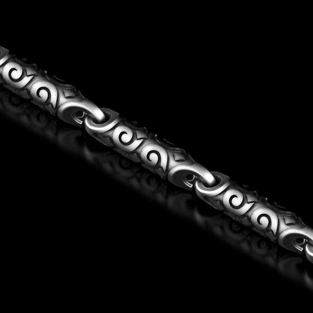 Sterling Silver Swirl Chain Necklace – Oxidized Gothic Link - Etsy