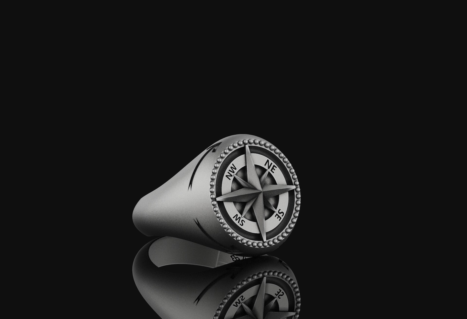 Men's Compass Ring Gift for Him, Sterling Silver Jewelry Women's ...