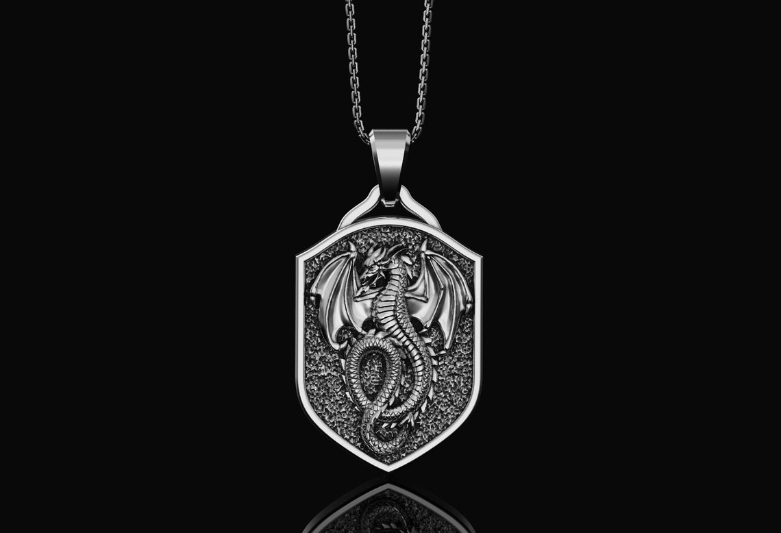Silver Dragon Pendant Silver Dragon Jewelry Dragon Pendant | Etsy