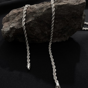 925 Sterling Silver 3mm Rope Chain Solid Heavy Silver Chain | Etsy