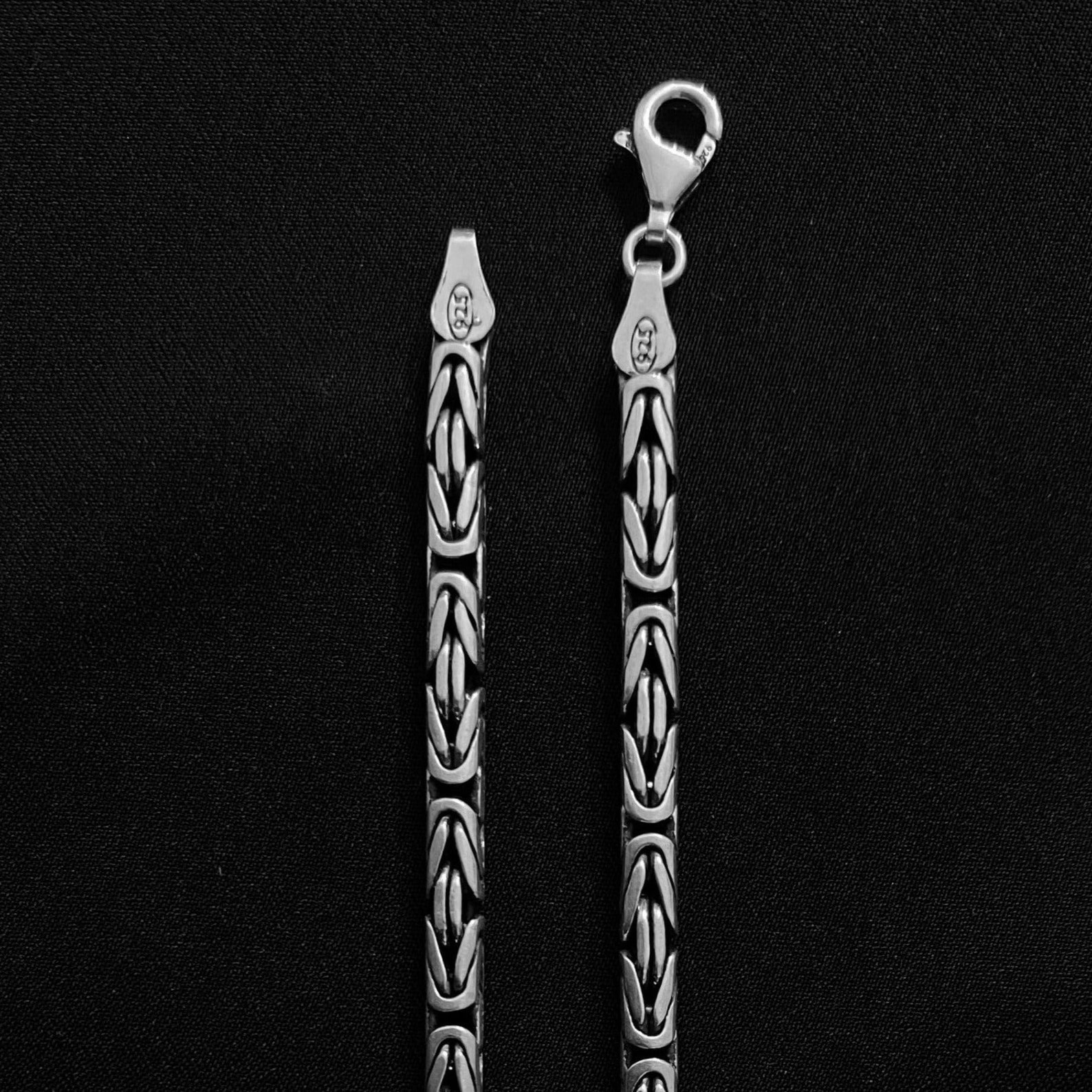 Sterling Silver 4mm Byzantine Chain Necklace, Unisex King Chain - Etsy