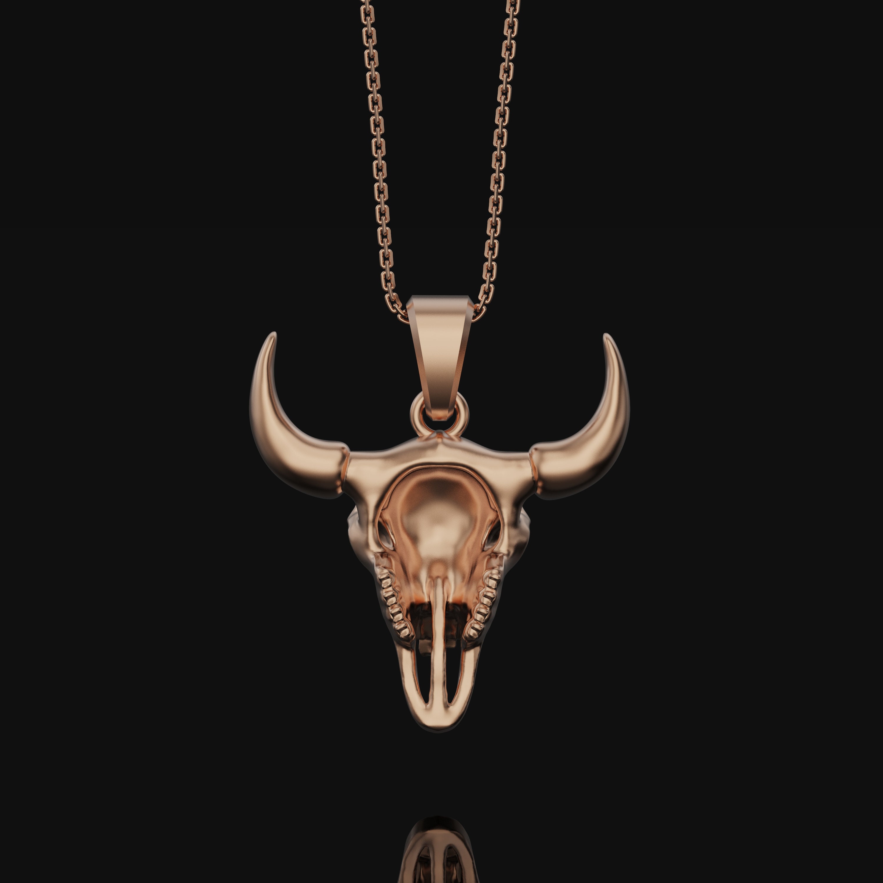 Baphomet Goat or Longhorn Skull Stainless Steel Necklace - Western ...