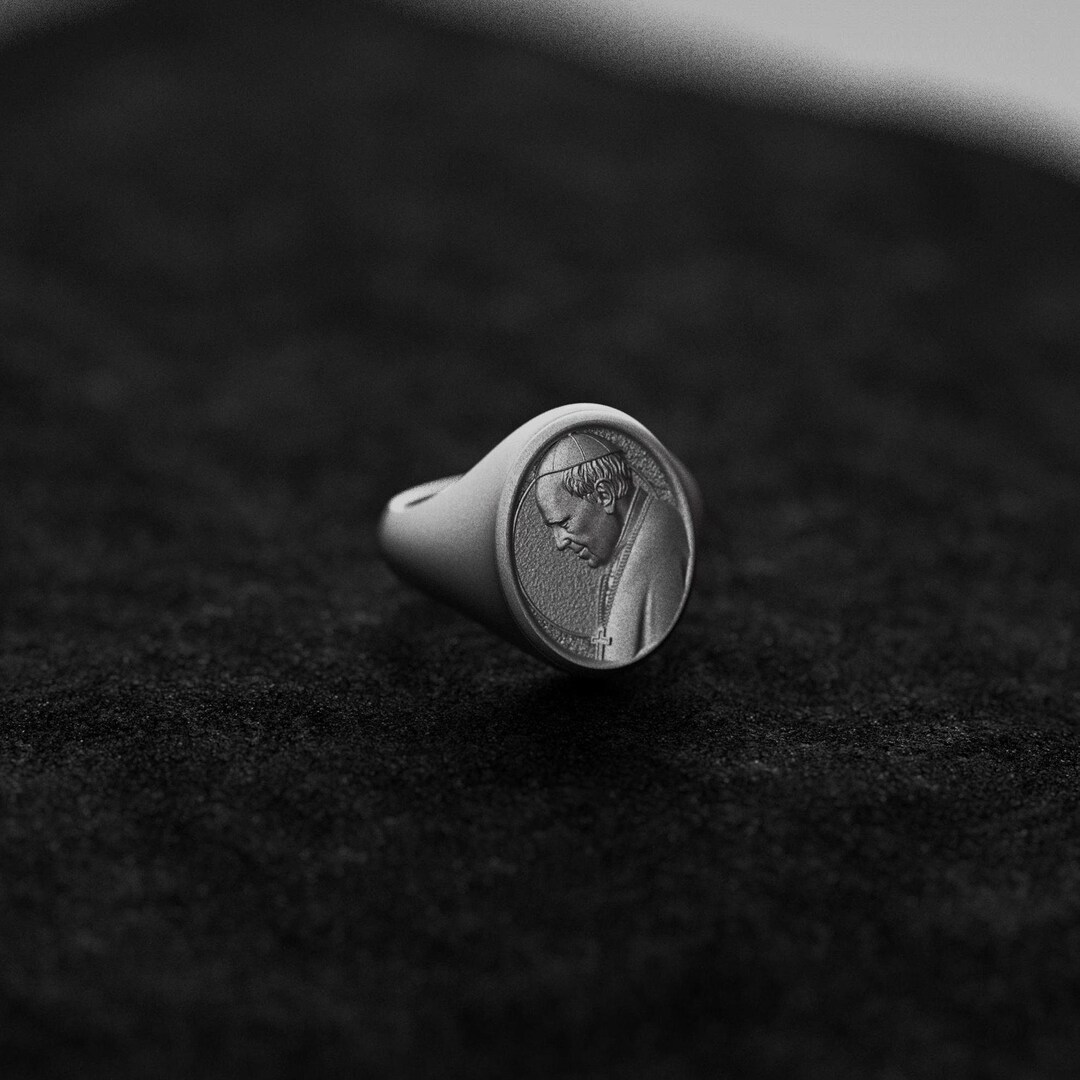 Silver Pope Francis Signet Ring - Christian Religious Jewelry, Faith ...