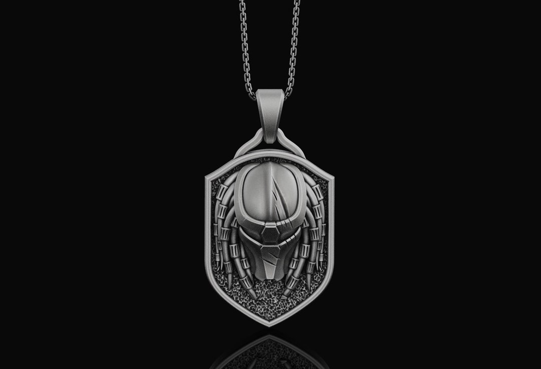 Sterling Silver Predator Necklace Fantasy Pendant Sci-fi Jewelry ...
