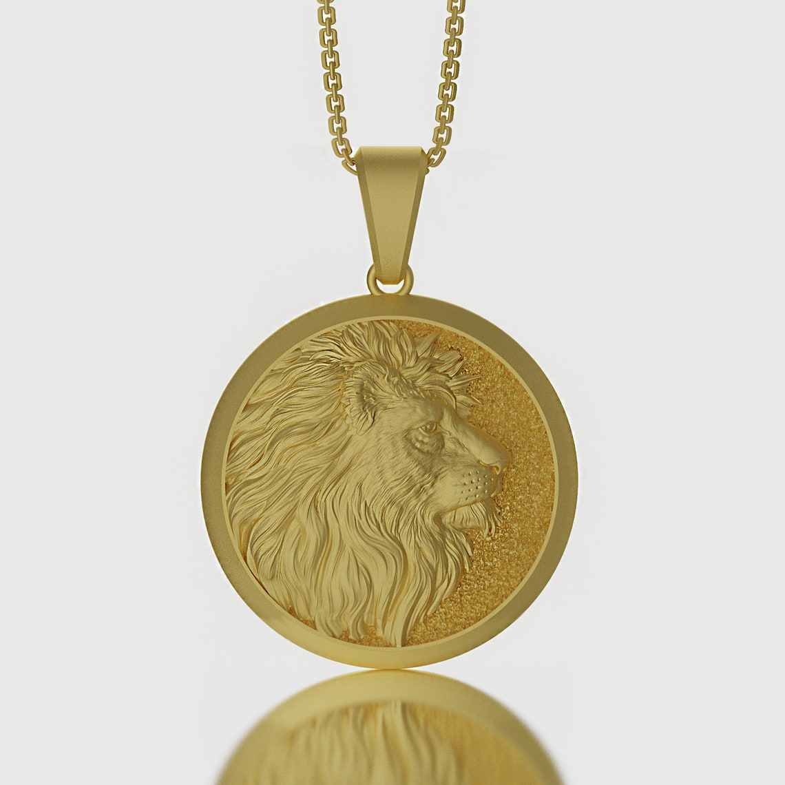 Gold Lion Pendant Leo Necklace Lion Charm Lion Jewelry - Etsy