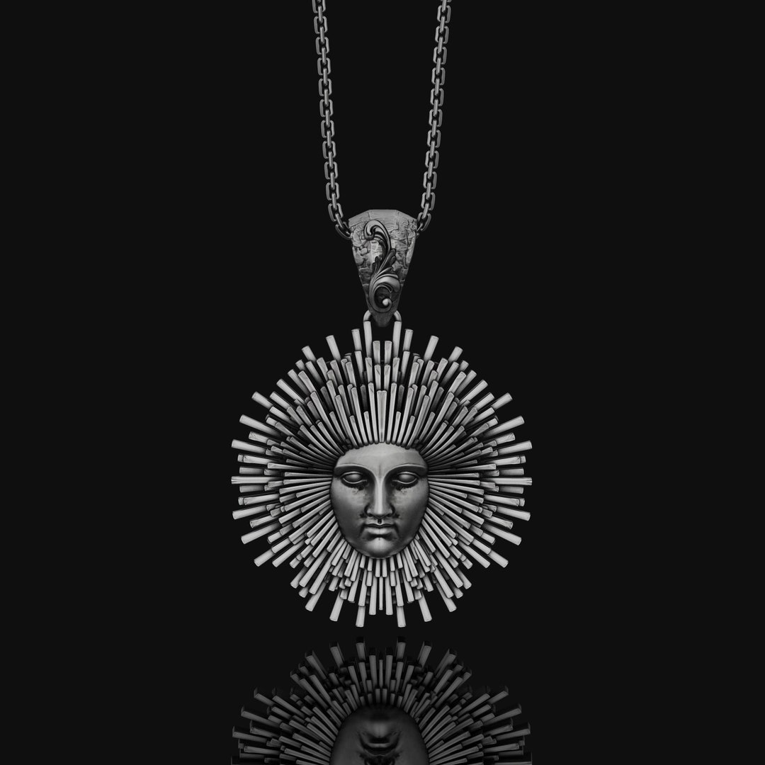 Greek Pendant, Helios Necklace, Sun God, God of the Sun, Vergina Sun ...