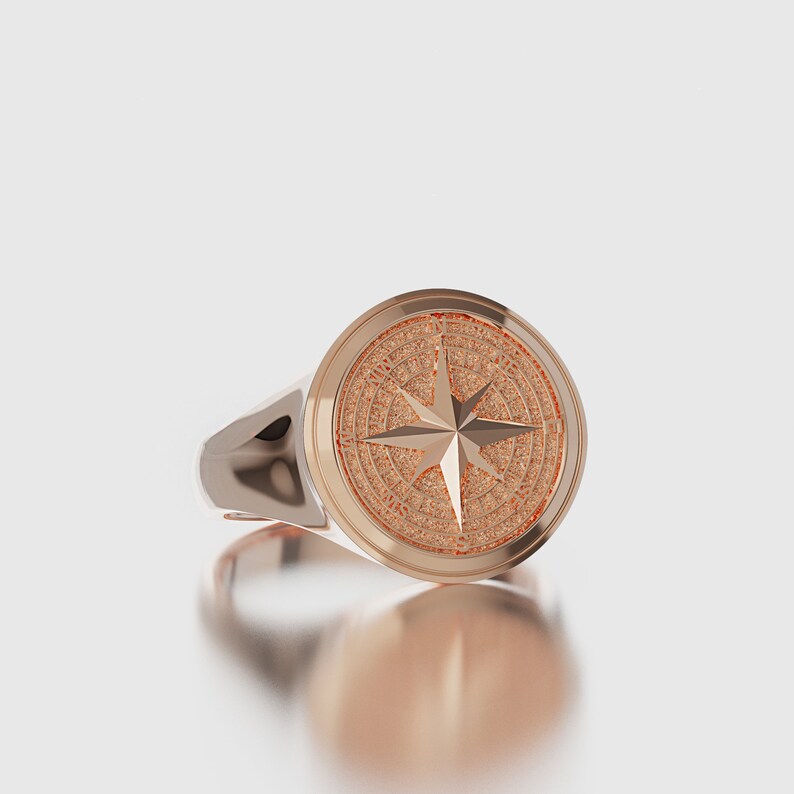 Silver Compass Ring Compass Jewelry Men's Ring - Etsy