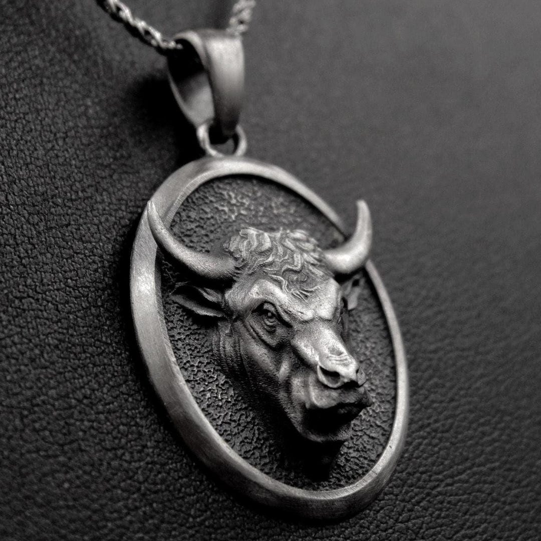 Personalized Bull Necklace Silver Buffalo Accessory Birthday Gift ...
