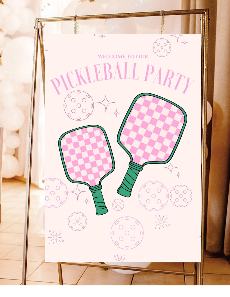 Pickleball Themed Welcome Sign Editable & Printable Party Decor - Etsy