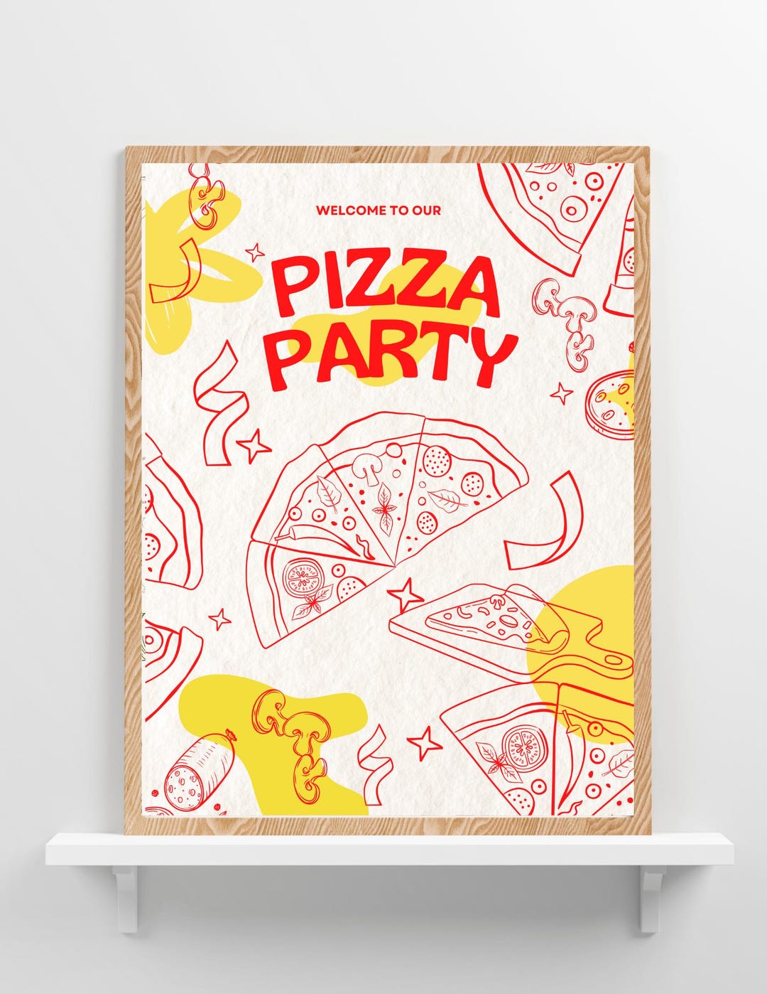 Hot and Fresh Pizza Party Welcome Sign Customizable Downloadable - Etsy