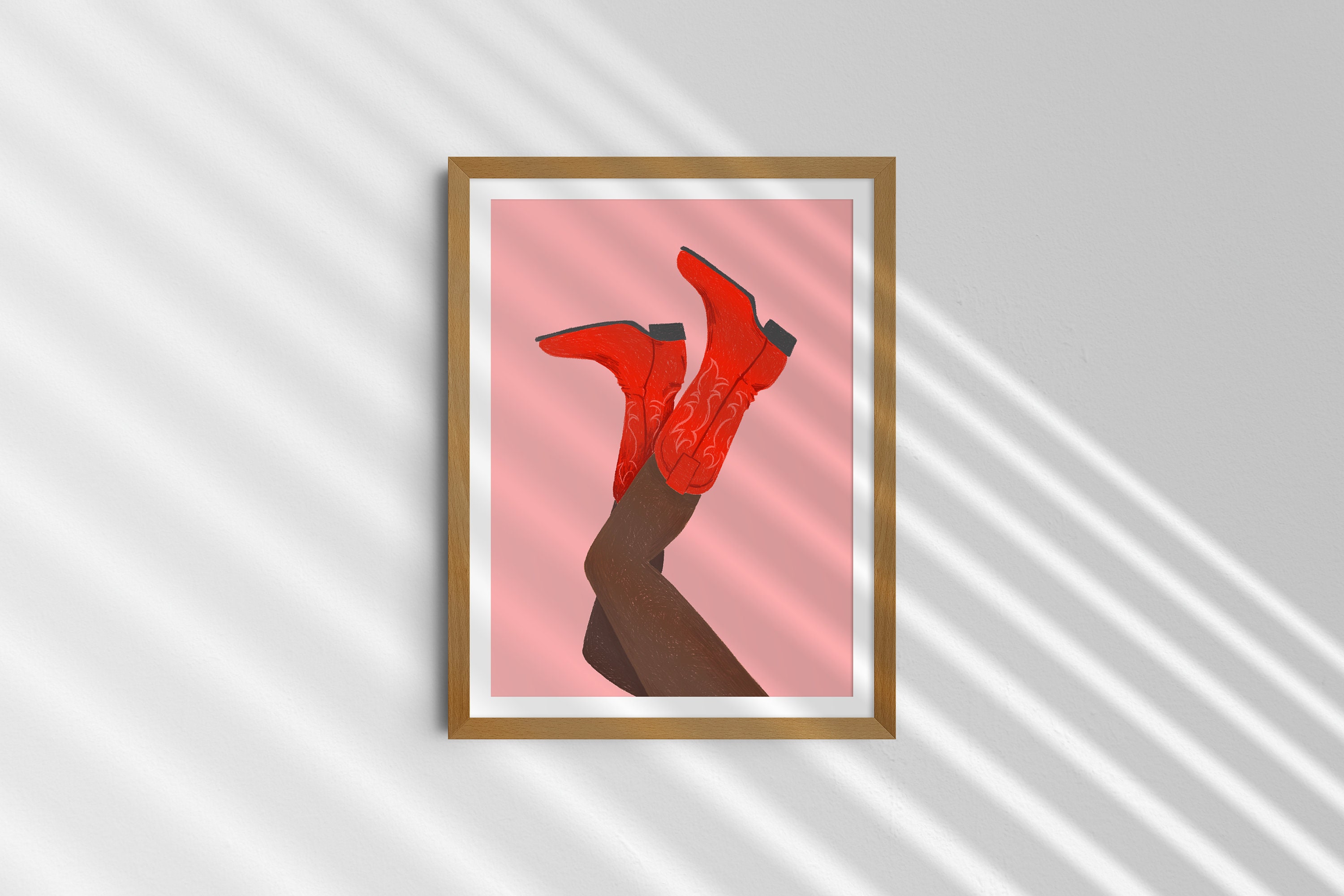 Red Cowboy Boots Print, Digital Download, Wall Decor, Large Printable ...