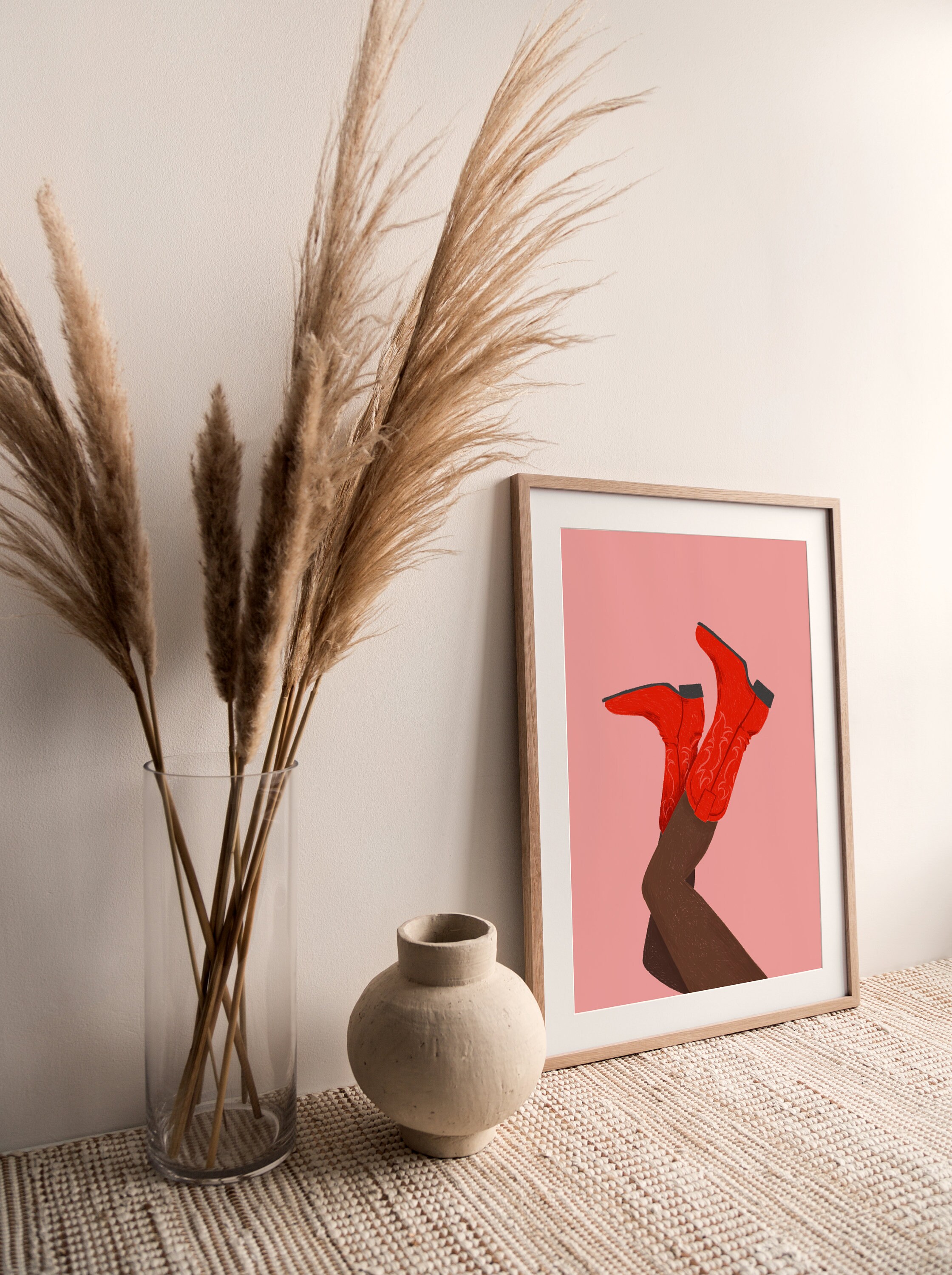 Red Cowboy Boots Print, Digital Download, Wall Decor, Large Printable ...