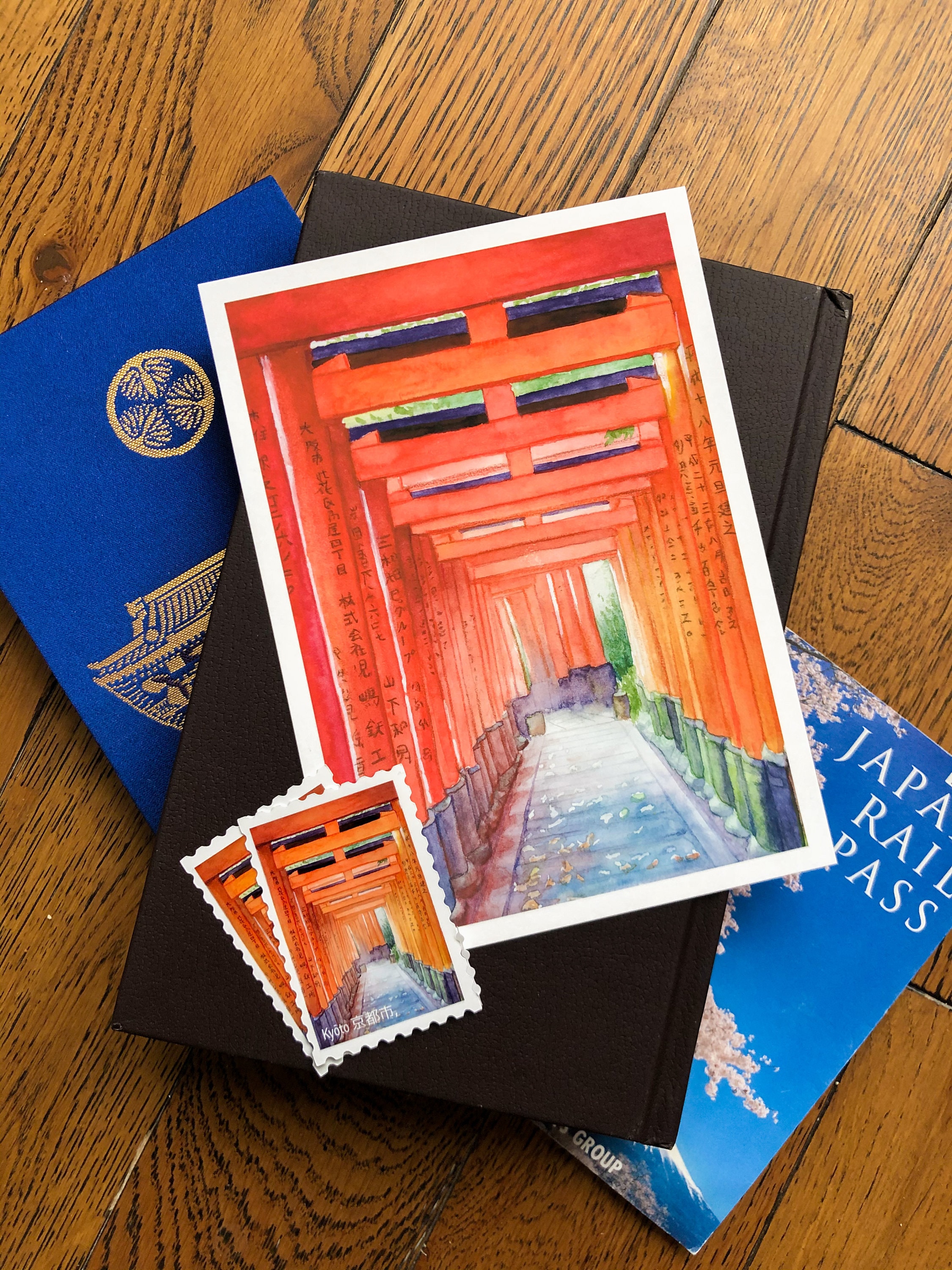 Kyoto Fushimi Inari Shrine - Stamp Glossy Vinyl Sticker - Japan ...
