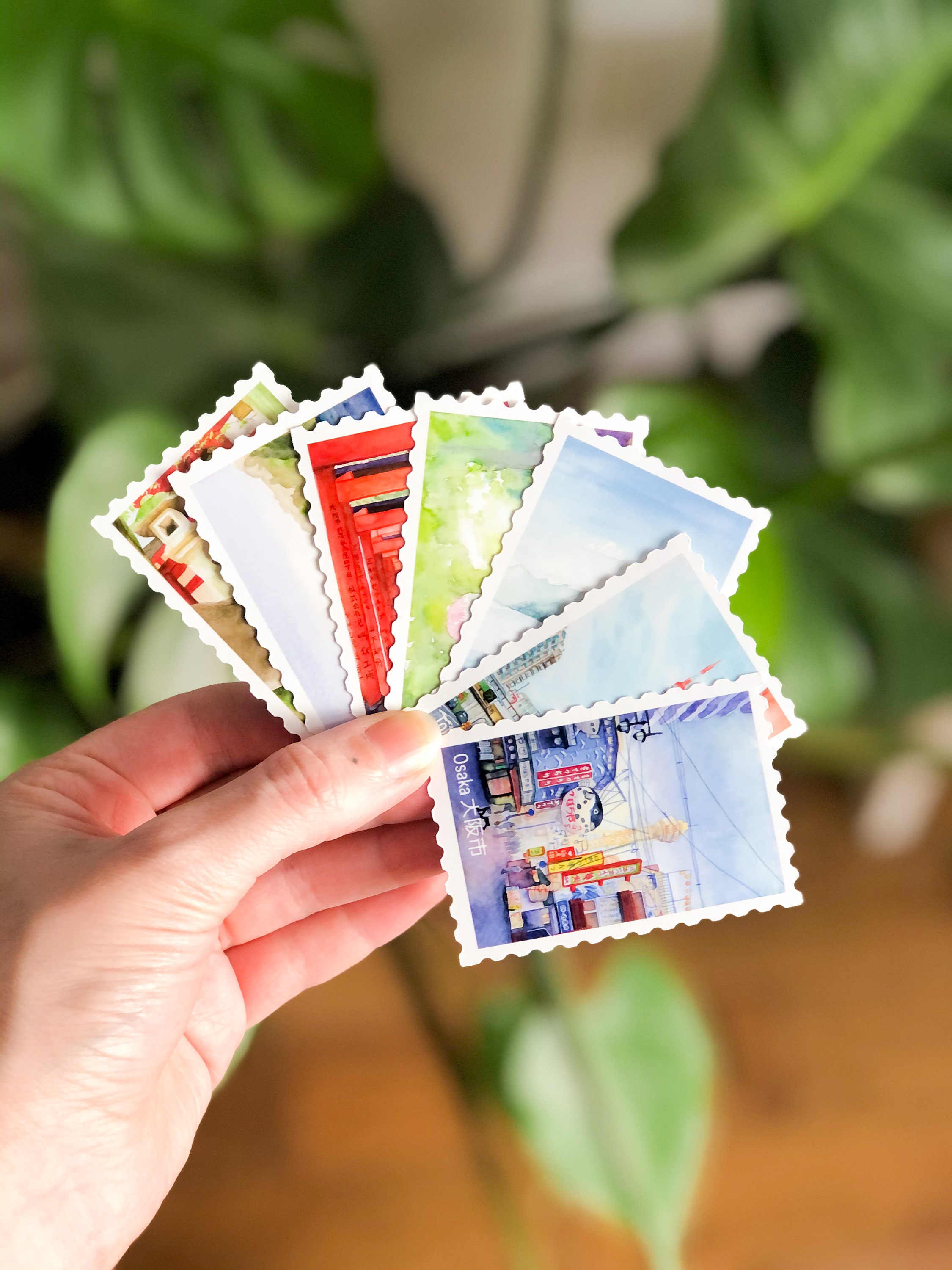 Nara Deer park / Stamp Glossy Vinyl Sticker / Japan Watercolor | Etsy