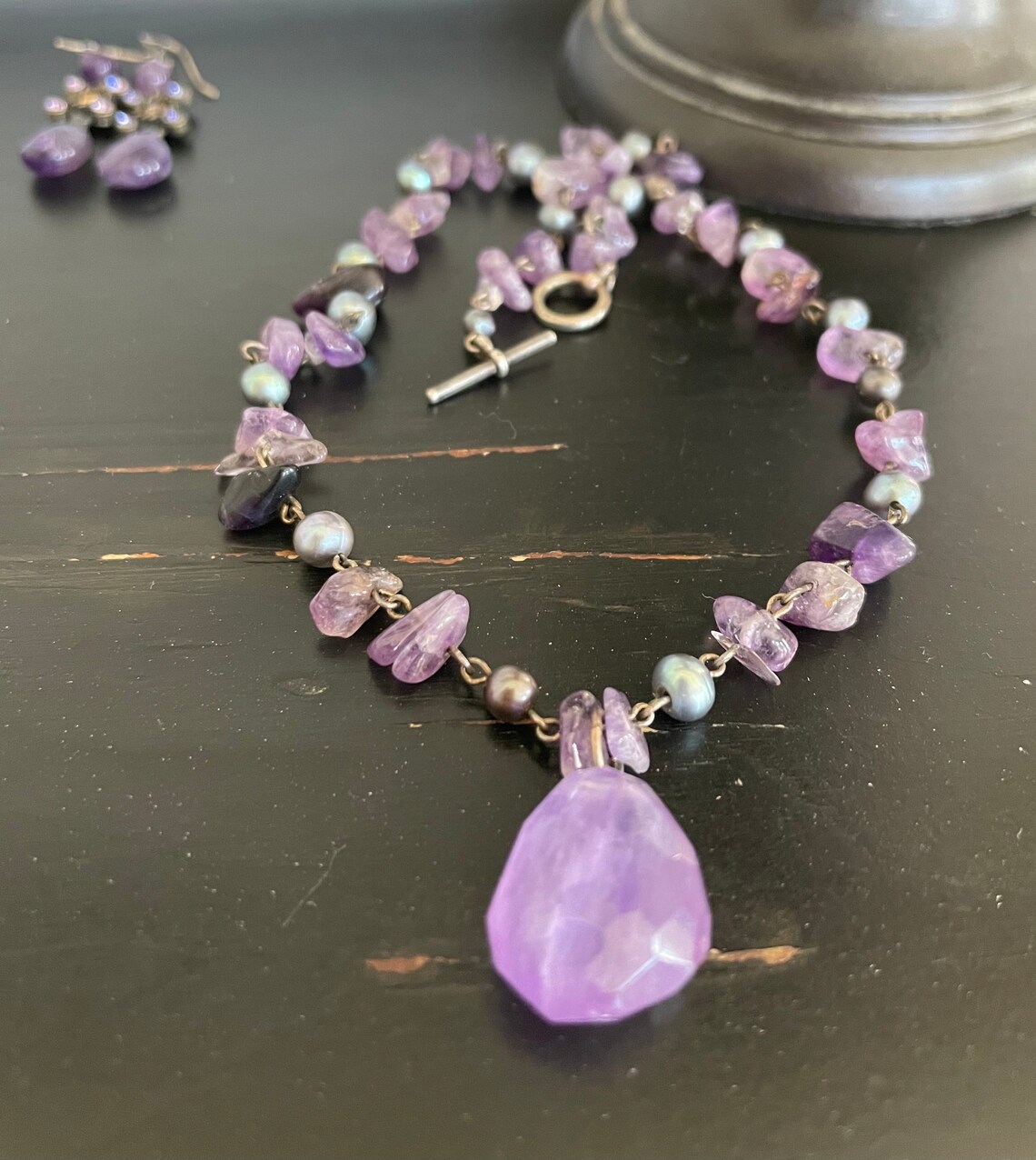 AMETHYST PEARL NECKLACE - Etsy