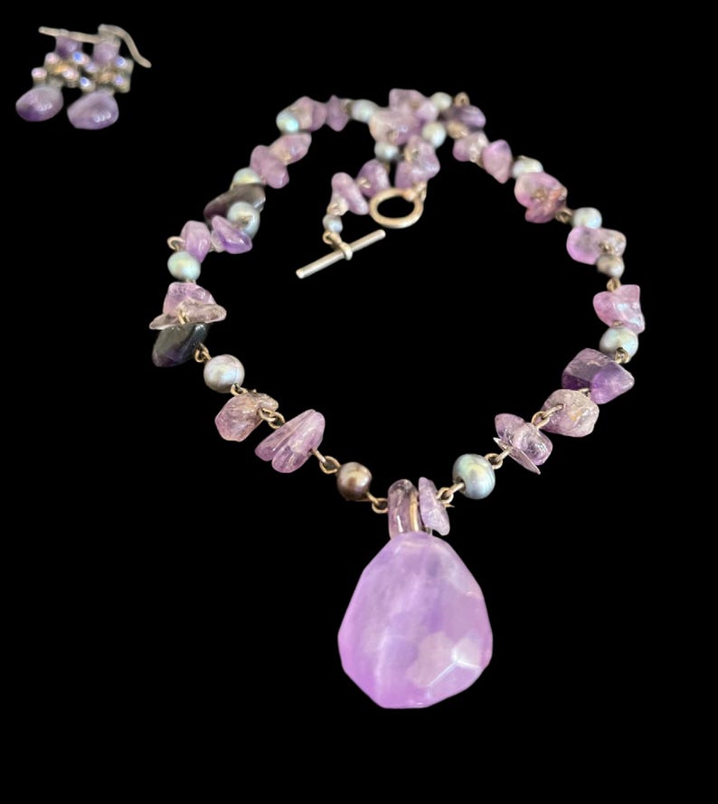 AMETHYST PEARL NECKLACE - Etsy